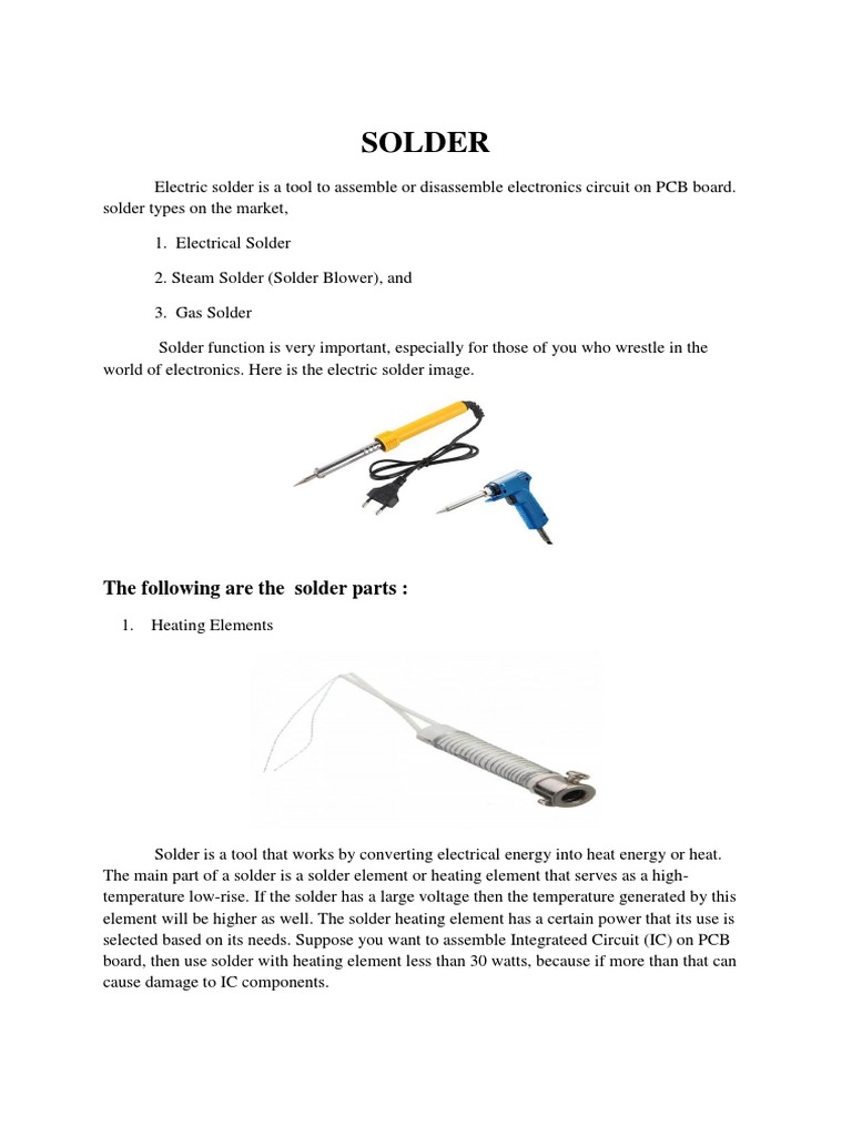 Solder Functions and Components Explained | PDF