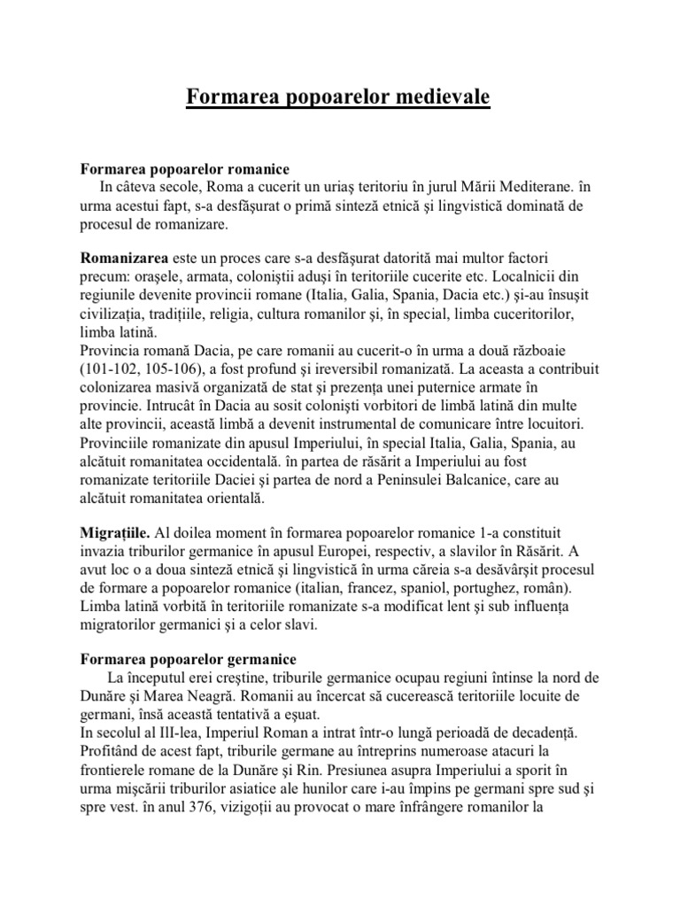 Formarea Popoarelor Medievale | PDF