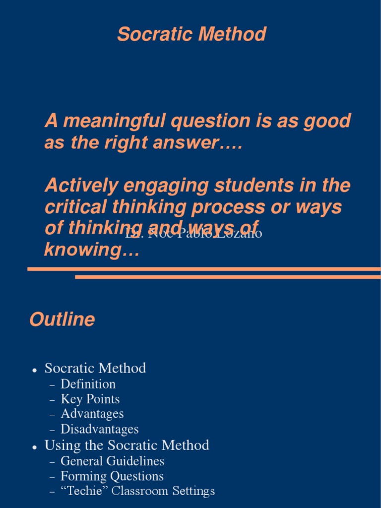 Stanford FG11.1 Socratic Method PowerPoint Slides | PDF | Critical ...