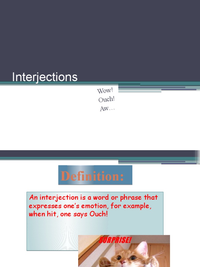 Interjections: Wow! Ouch! Aw | PDF