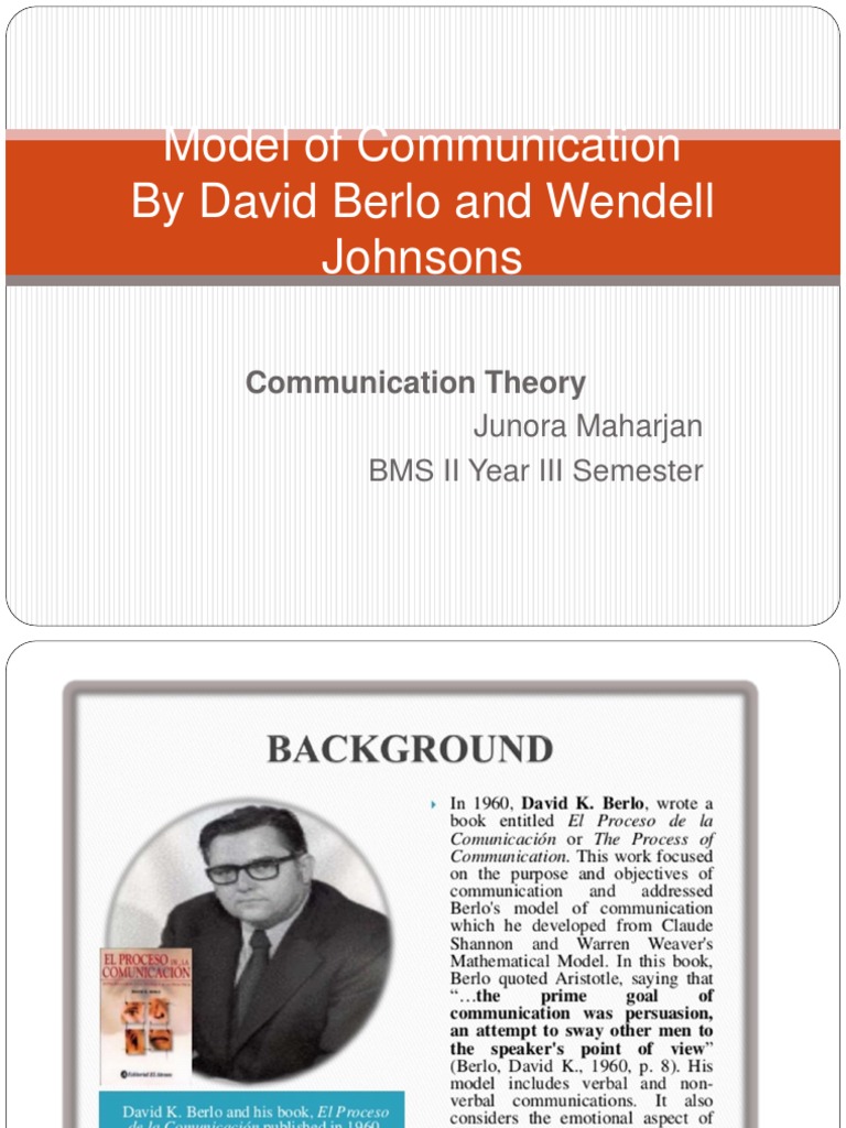 Wendell Johnson's Communication Model | PDF | Neuropsychological ...