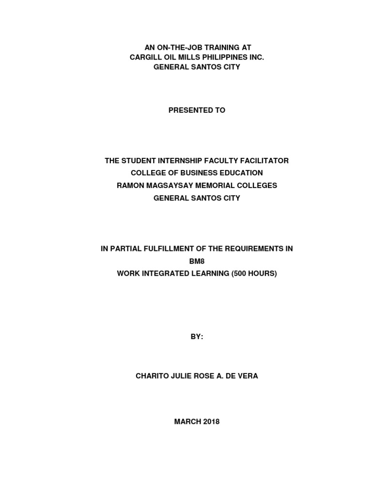 OJT Exit Paper Format | PDF | Employment | Behavior Modification