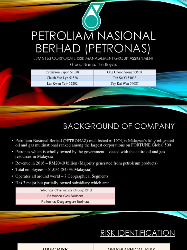 Petronas Presentation | PDF | Petroleum | Risk