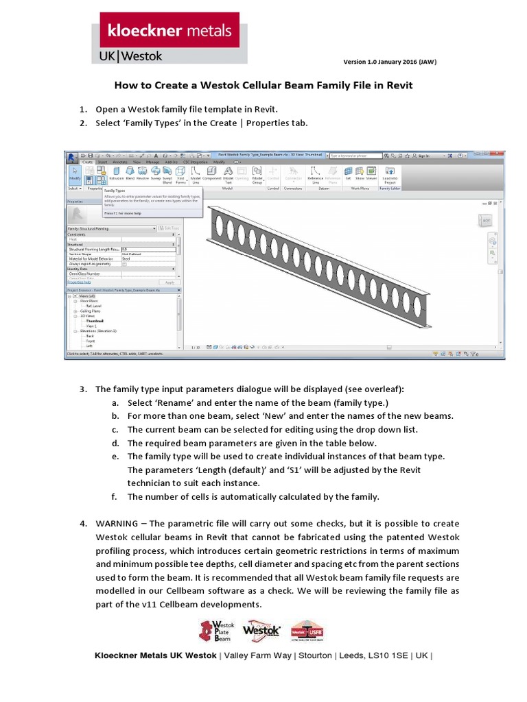 How To Create A Westok Cellular Beam Family File in Revit | PDF ... How To Create A Westok Cellular Beam Family File in Revit | PDF ...