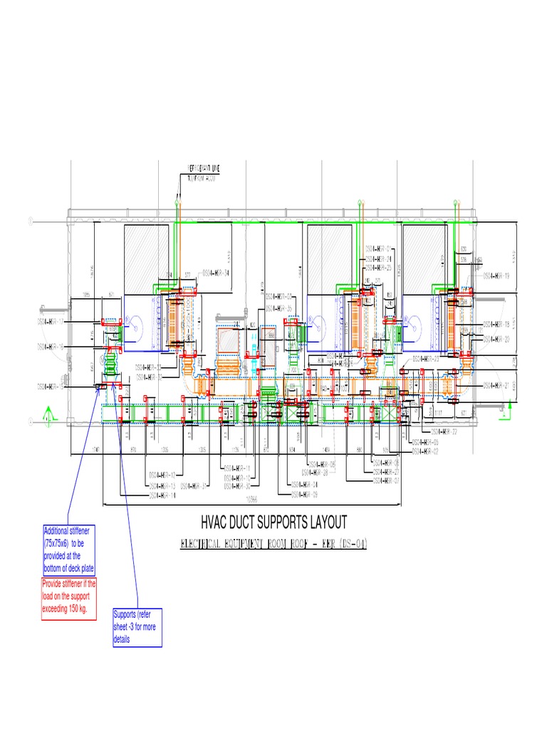 Hvac Duct Supports Layout: Additional Stiffener (75x75x6) To Be ...