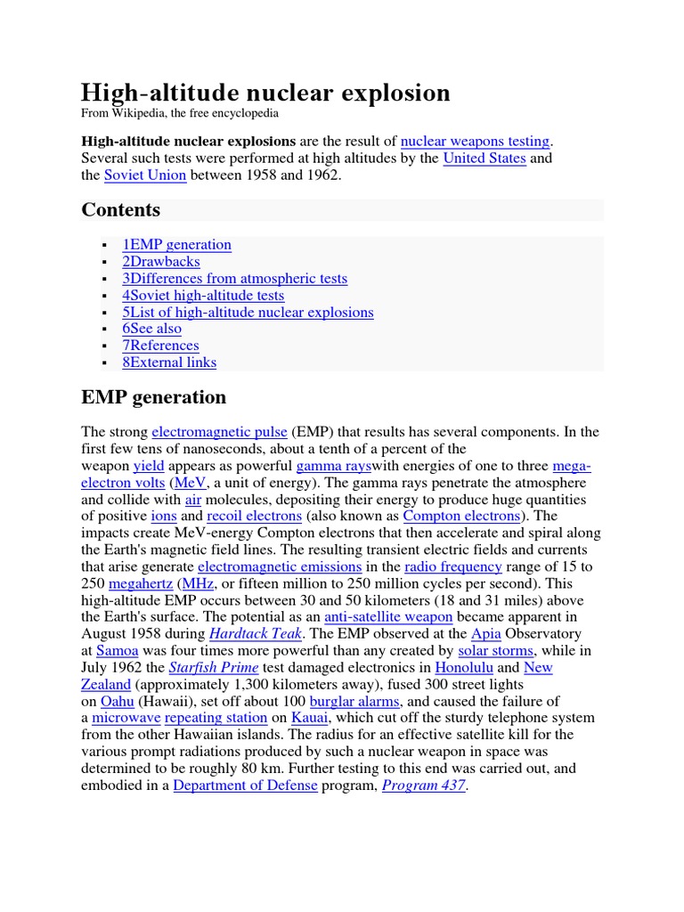 Starfish Prime | PDF | Nuclear Weapons | Modern Weapons