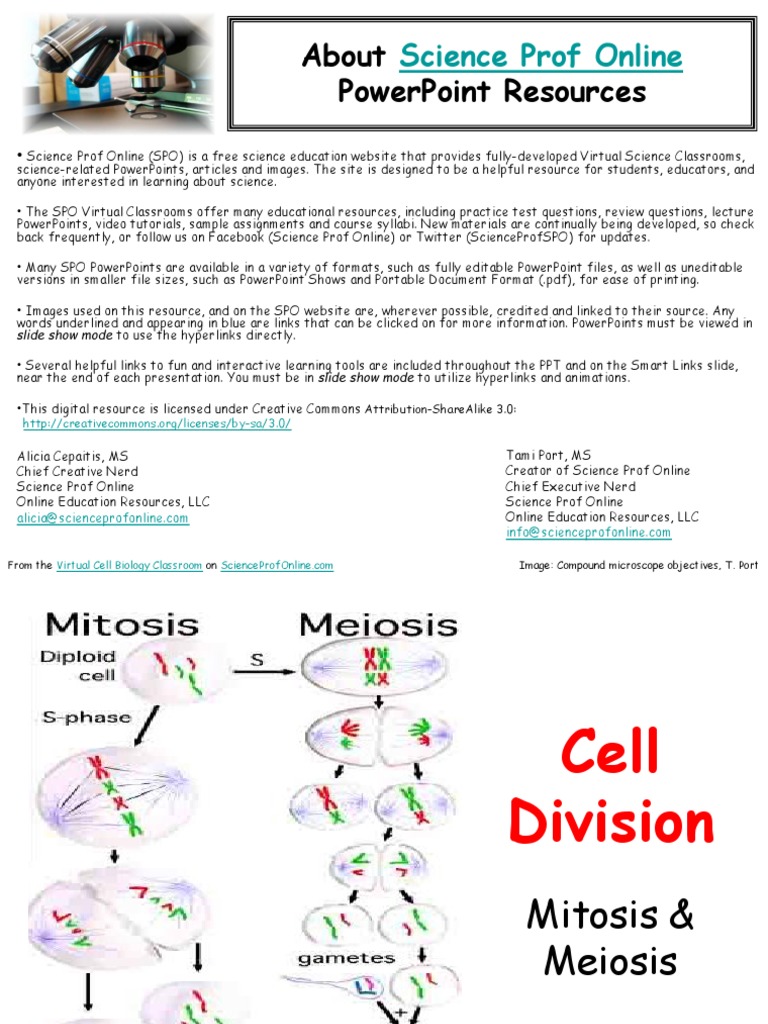 Cell Division Mitosis Meiosis Biology Lecture | PDF | Mitosis | Meiosis