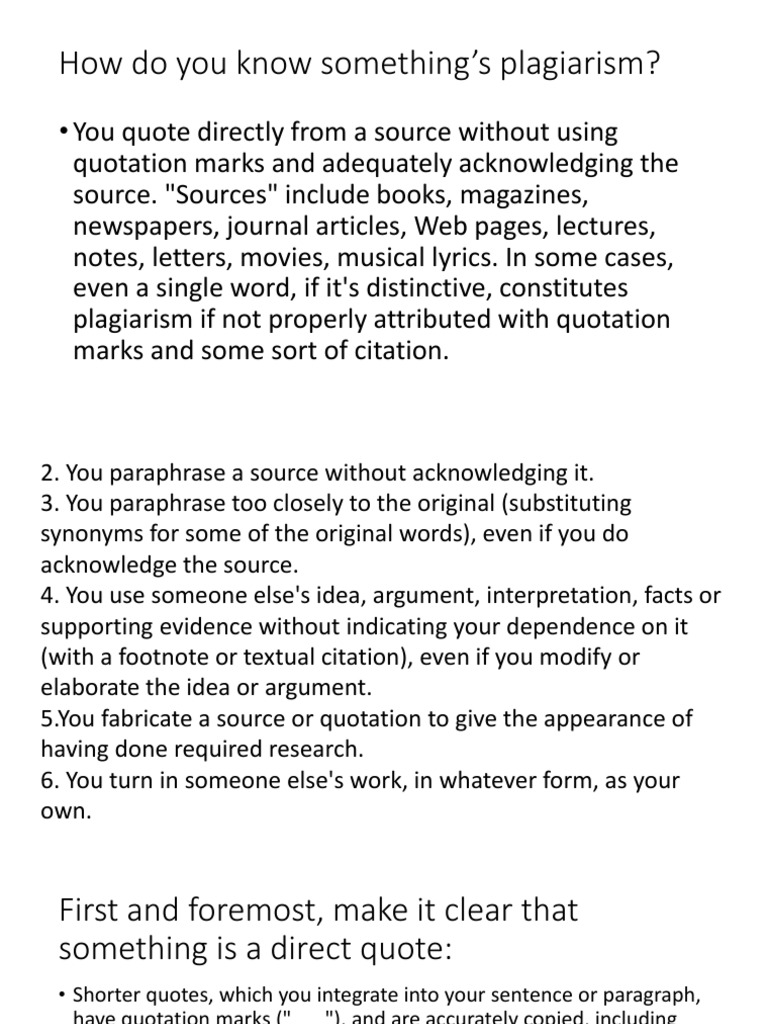 How Do You Know Something's Plagiarism? | PDF | Citation | Plagiarism