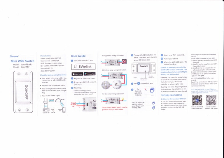 Sonoff Basic Smart Wifi Controller Manual | PDF | Wi Fi | Mobile App