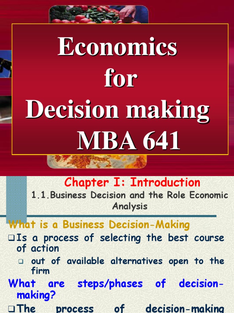 Economics For Decision Making MBA 641 | PDF | Macroeconomics | Economics