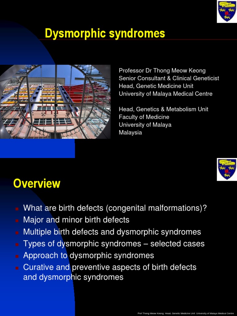 Understanding Dysmorphic Syndromes | PDF | Medical Genetics | Diseases ...