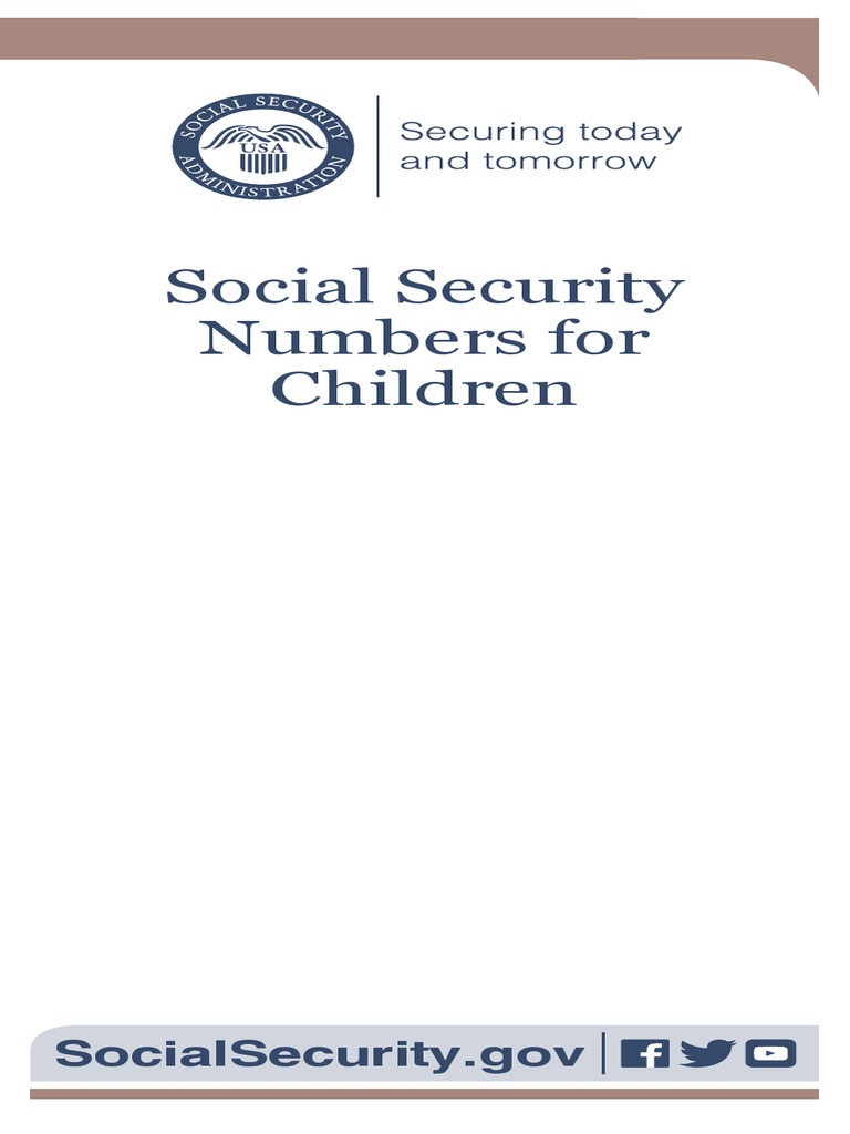 Social Security Numbers For Children: Socialsecurity - Gov | PDF ...