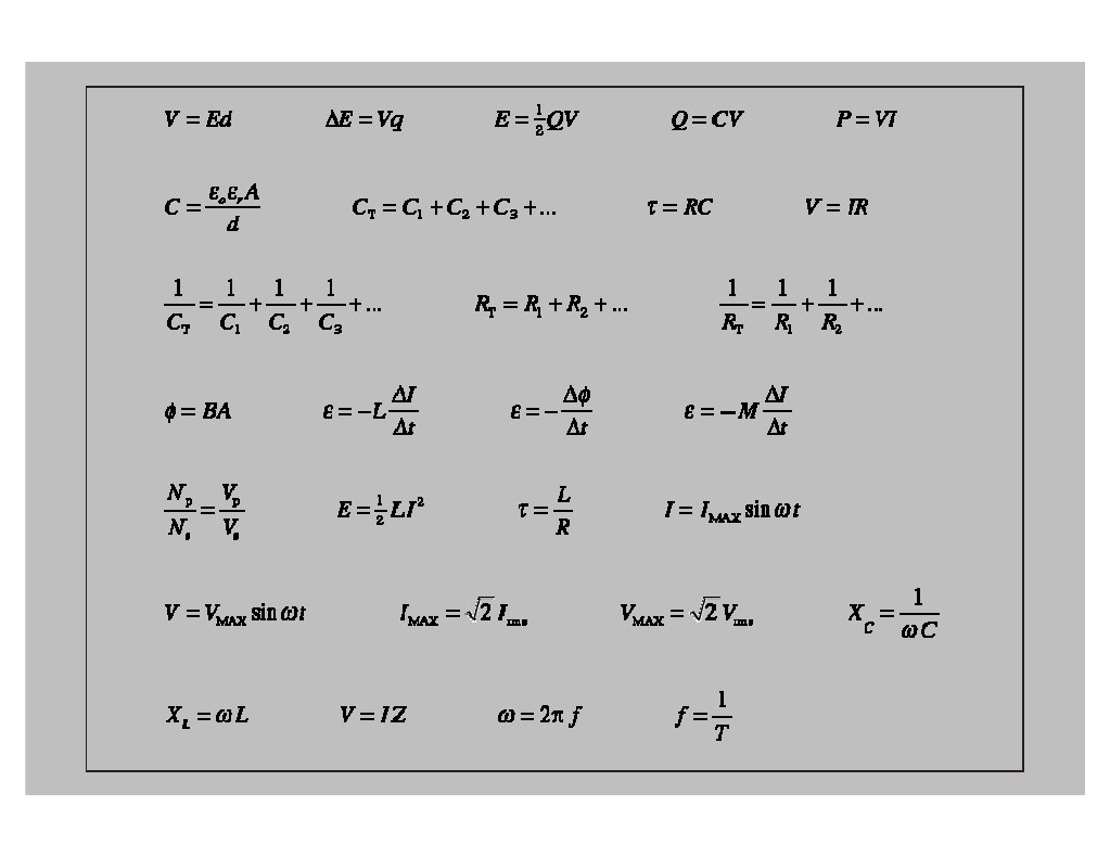 NCEA Level 3 Physics Formulae | PDF