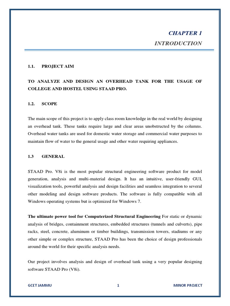 Overhead Tank Report File | PDF | Structural Analysis | Beam (Structure)