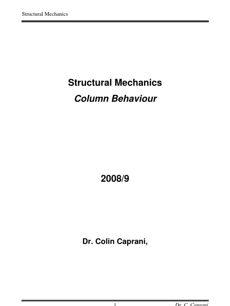 Analysis of Buckling Behavior in Pinned-Pinned Columns | PDF | Buckling ...