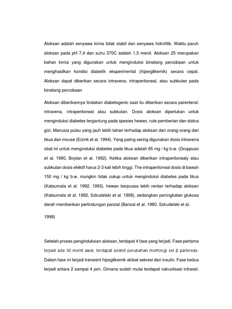 Induksi Diabetes dengan Aloksan | PDF | Sains & Matematika