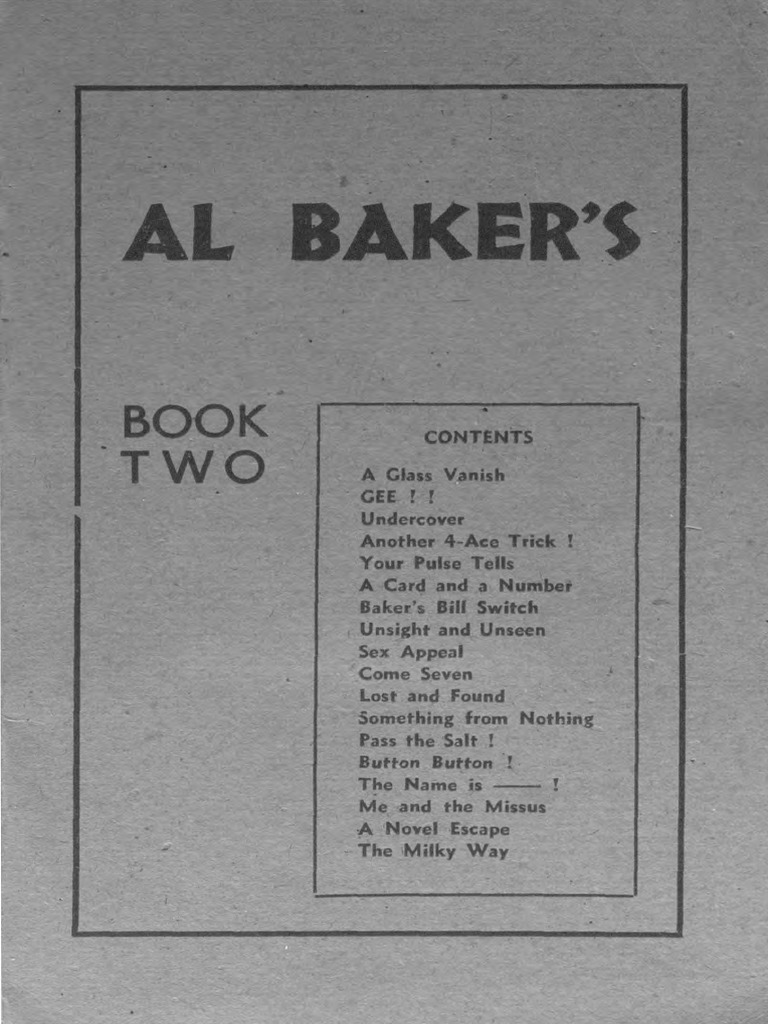 Al Baker'S: Book TWO | PDF | Leisure