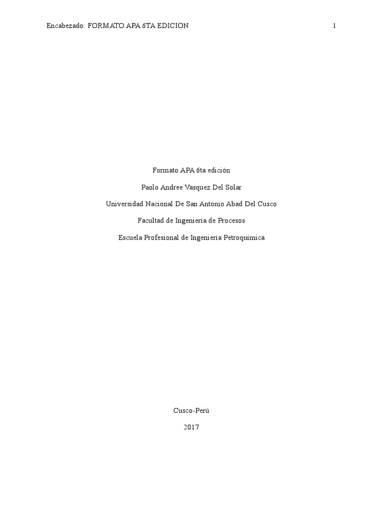 Formato APA 6ta Edición | PDF | Escritura | Comunicación escrita
