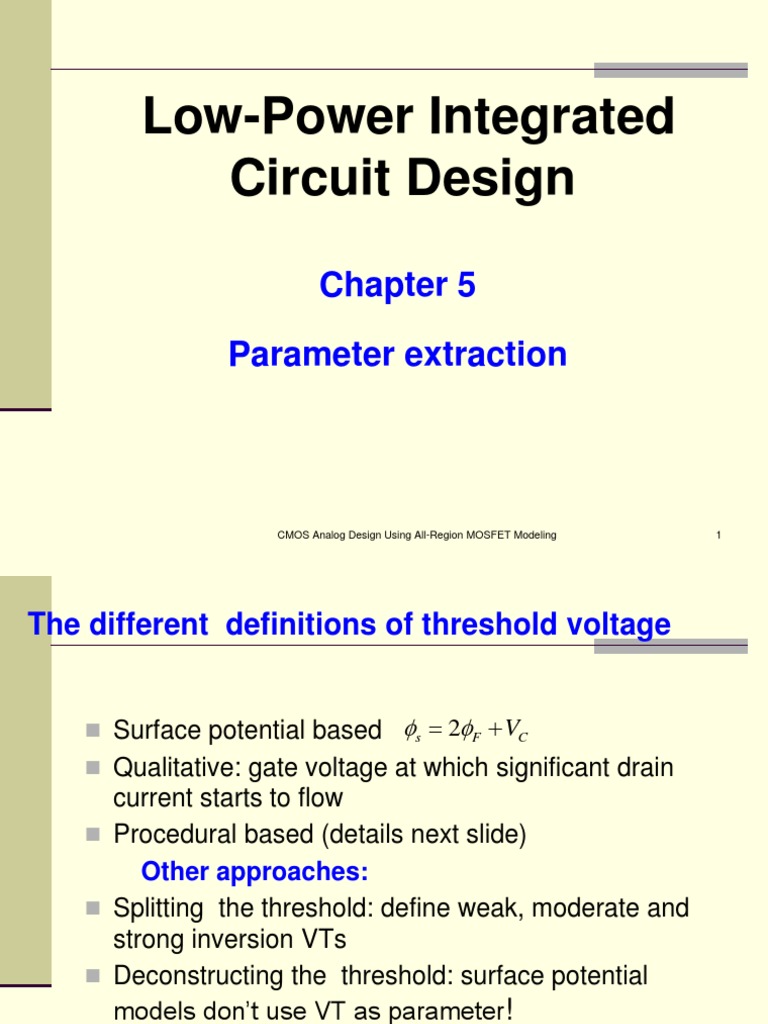 Low-Power IC Design Chap - 5 | PDF | Mosfet | Cmos