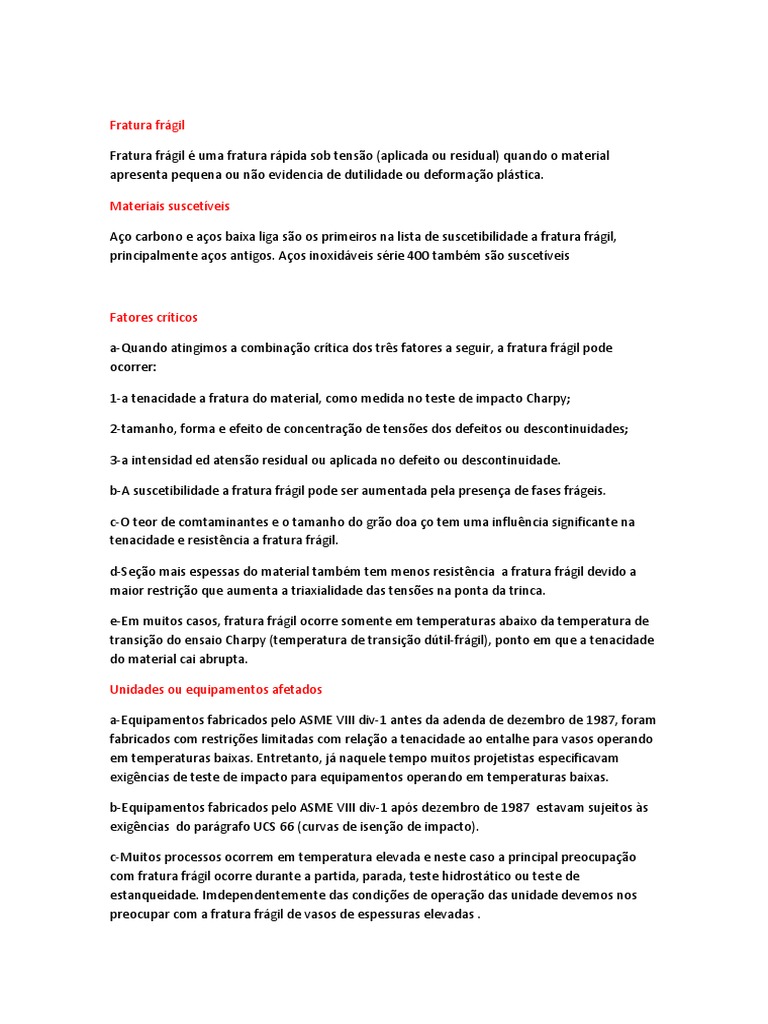 11 - Fratura - Frágil | PDF | Aço | Estresse (Mecânica)