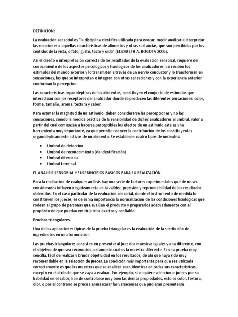 Prueba Triangular Análisis | PDF | Percepción | Estímulo (fisiología)