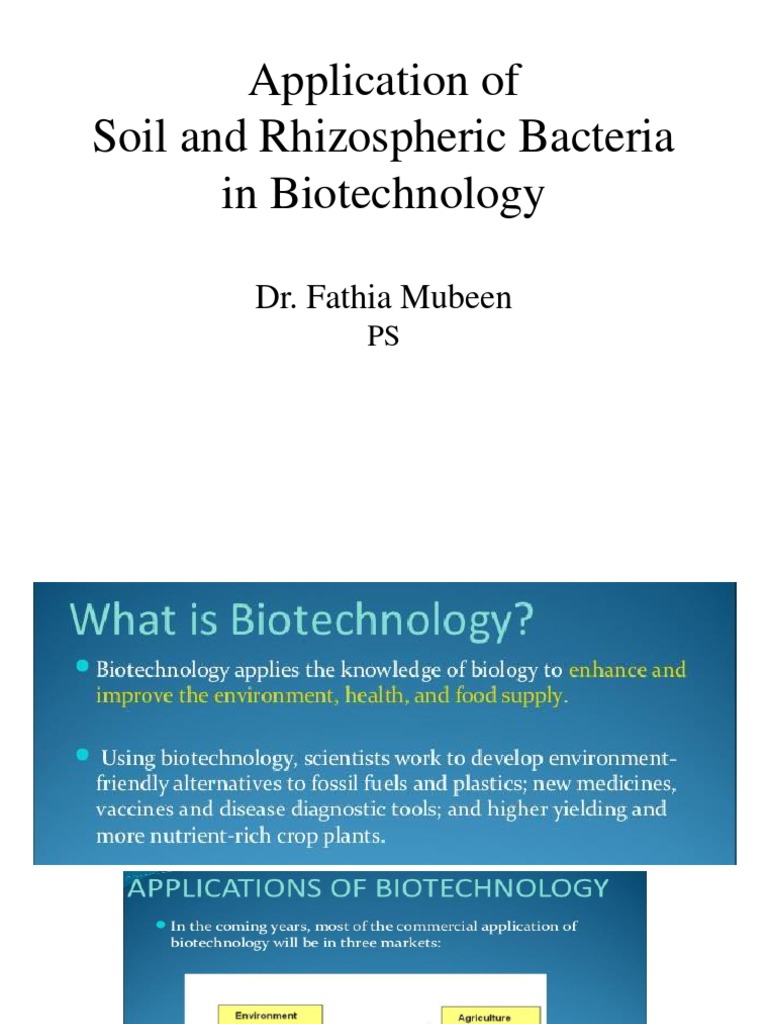 Application of Biotechnology | PDF | Microbiology | Bacteria