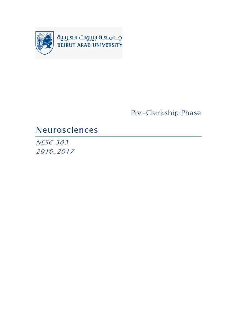 Nesc 303 Guide | PDF | Central Nervous System | Cerebellum