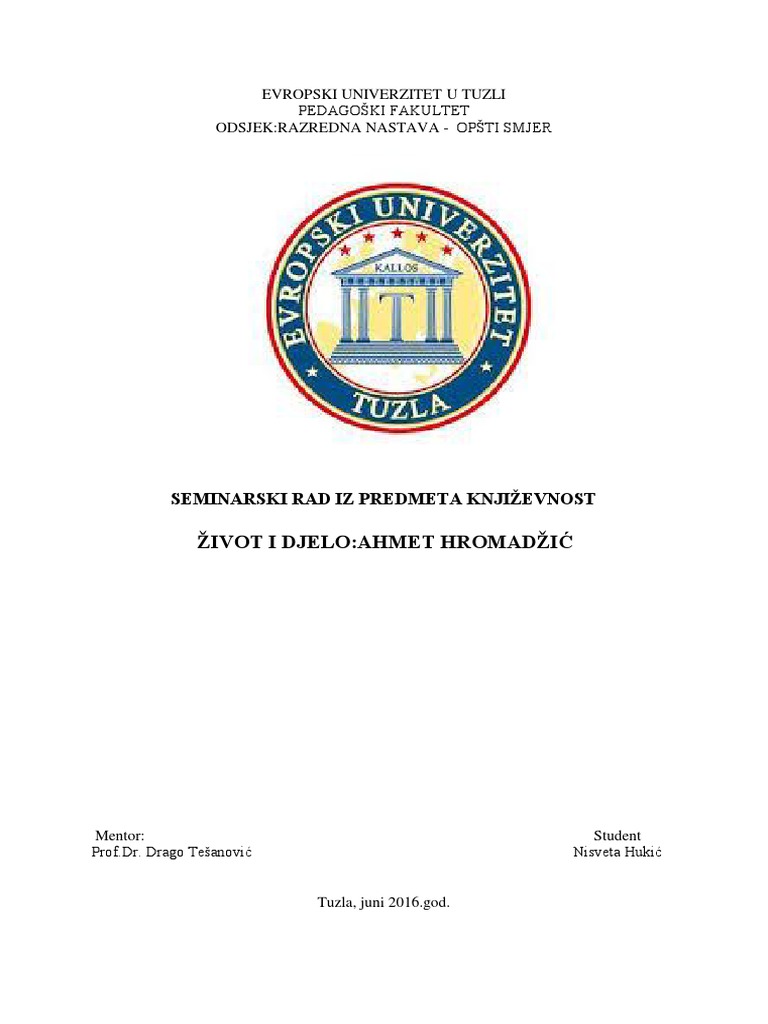 Ahmet Hromadzic Ispit Pdf