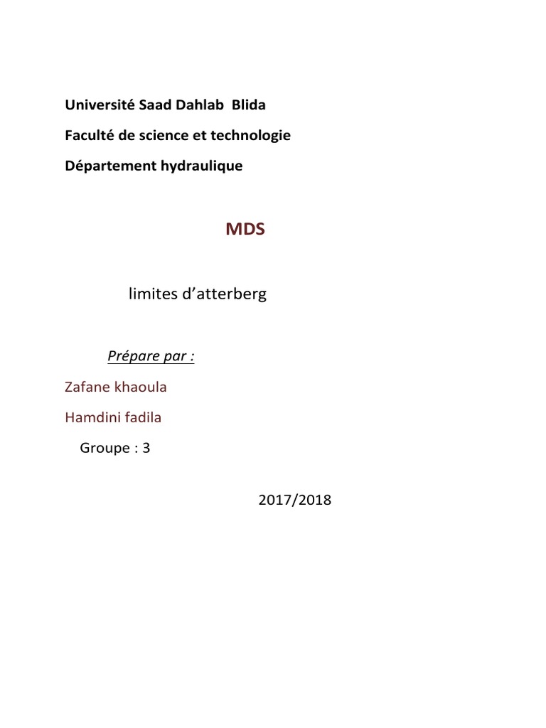 Tp-3-mds - Copie | PDF | Science du sol | Ingénierie civile