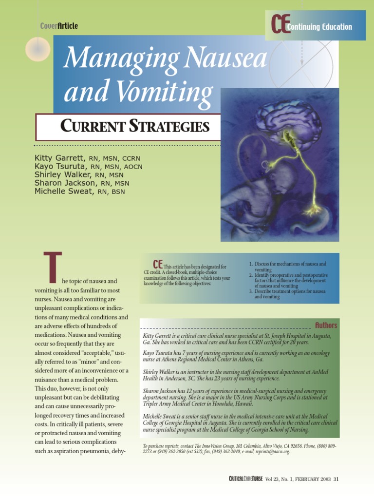 Managing Nause and Vomiting-Crit-Care-Nurse-2003-Garrett-31-50 PDF ...