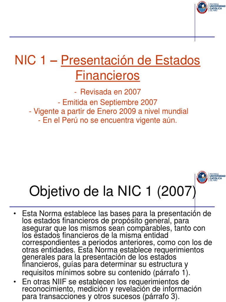 NIC 1 Revisada | PDF | normas internacionales de INFORMACION FINANCIERA ...