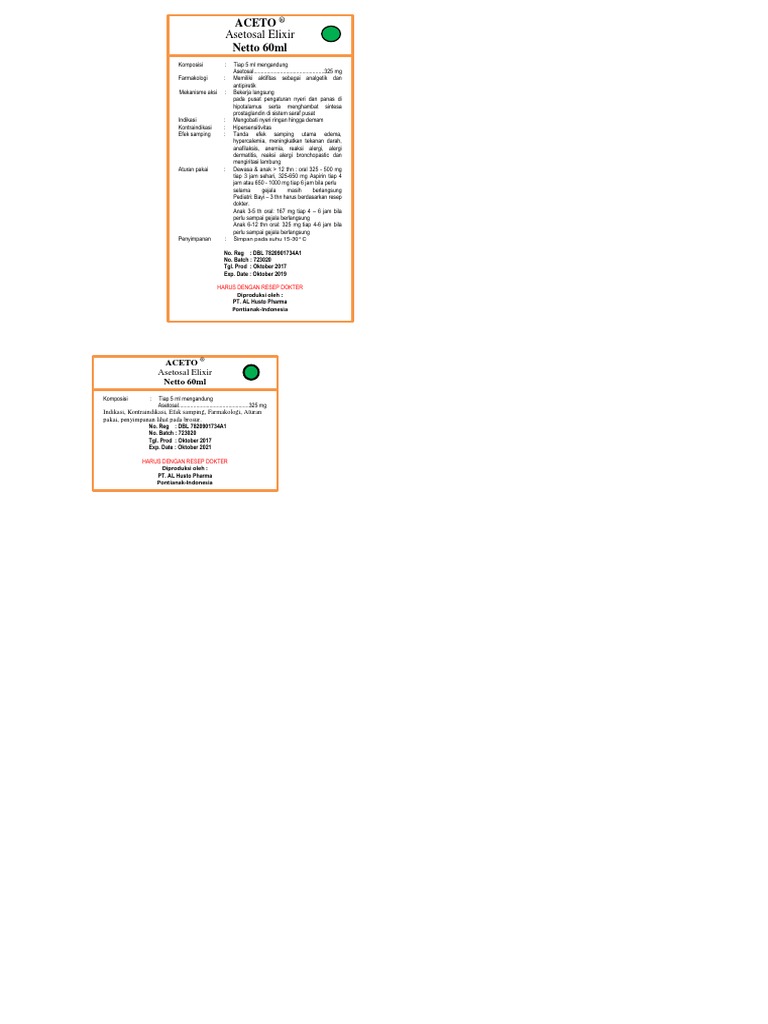 Brosur Asetosal | PDF
