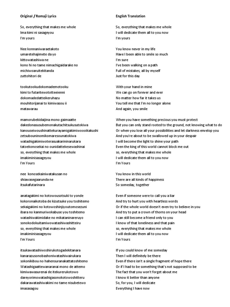 My Dearest Lyrics | PDF