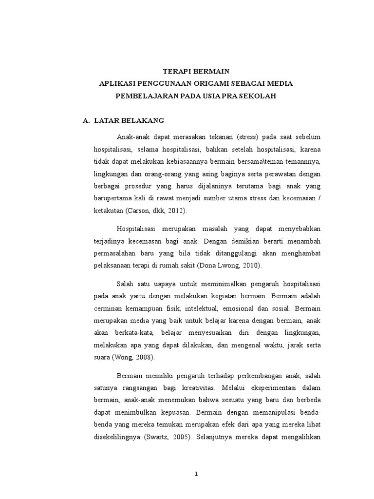 Terapi Bermain Origami Print | PDF