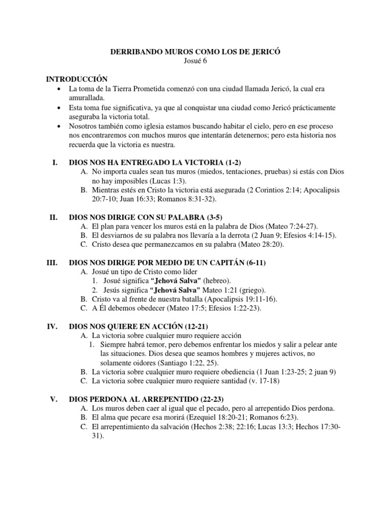 Derribando Muros Como Los de Jericc3b3 Por Azael Alvarez | PDF | Contenido bíblico | Cristo (título)