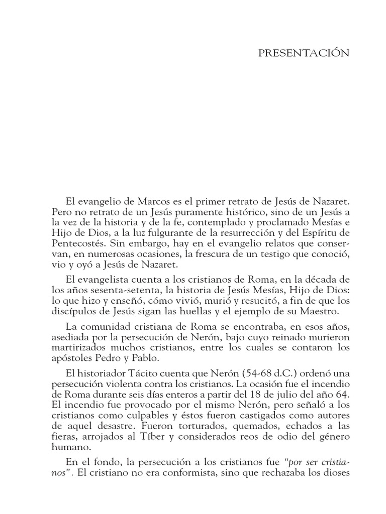 El Secreto Mesianico Evangelio Segun San Marcos | PDF | Evangelios | Jesús