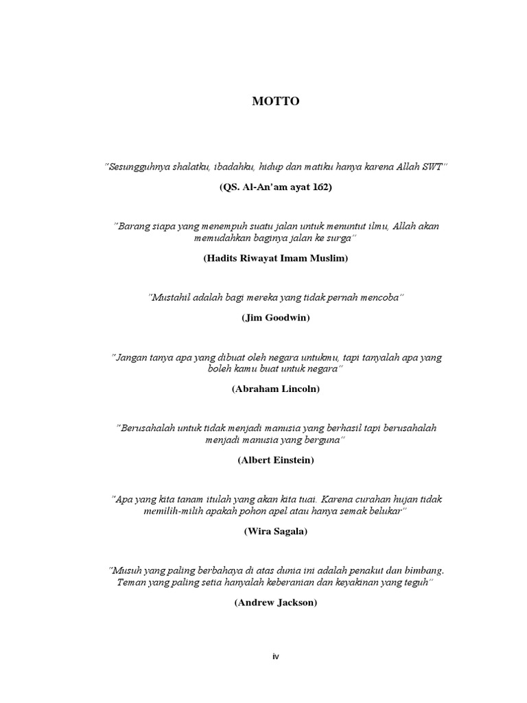 Motto Skripsi | PDF