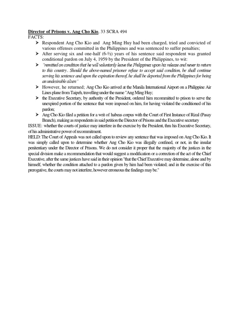 Director of Prisons v. Ang Cho Kio Case | PDF | Social Science