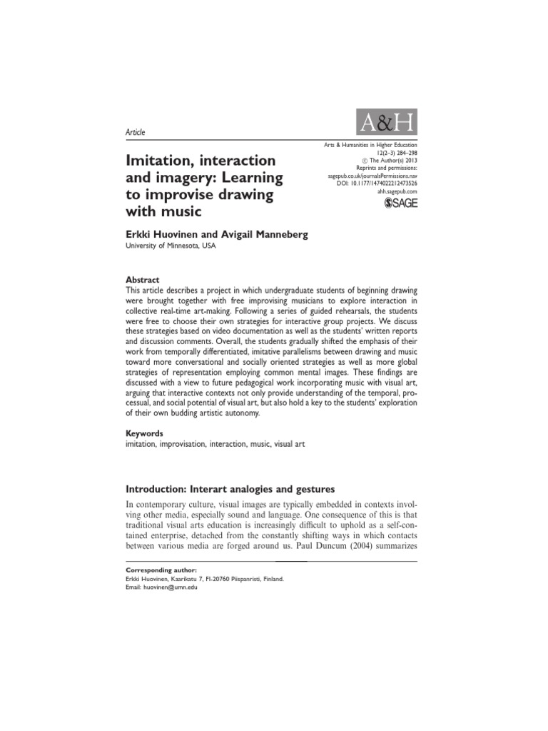 Imitation, Interaction and Imagery: Learning To Improvise Drawing With ...