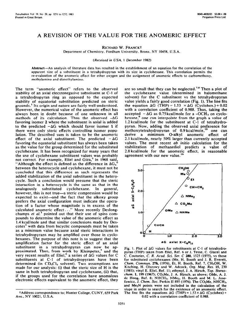 A REVISION OF THE ANOMERIC EFFECT | PDF | Organic Chemistry | Chemistry