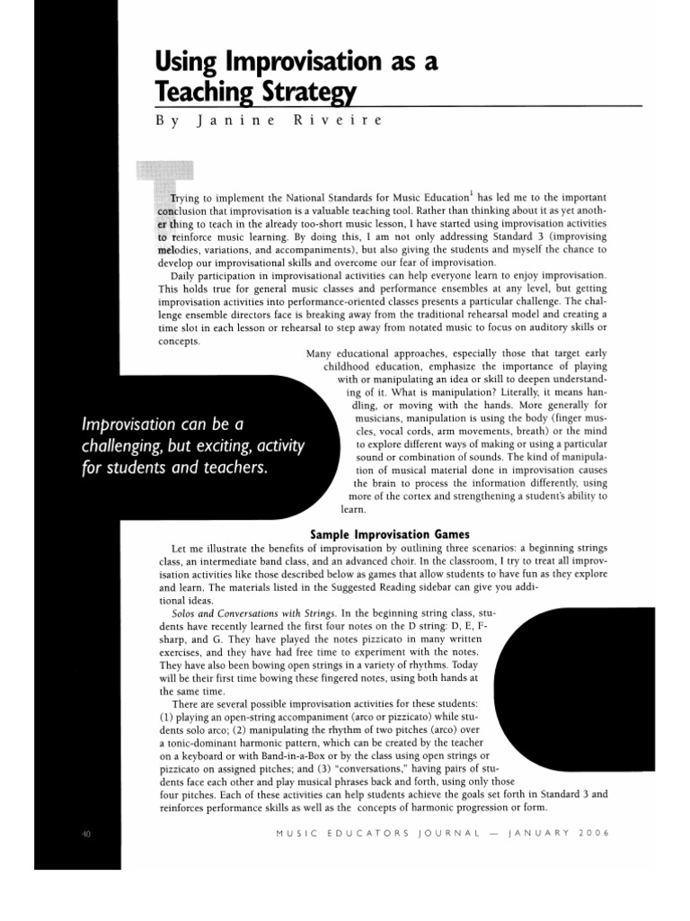 Itegy: Using Improv Teaching Stra | PDF | Harmony | Scale (Music)