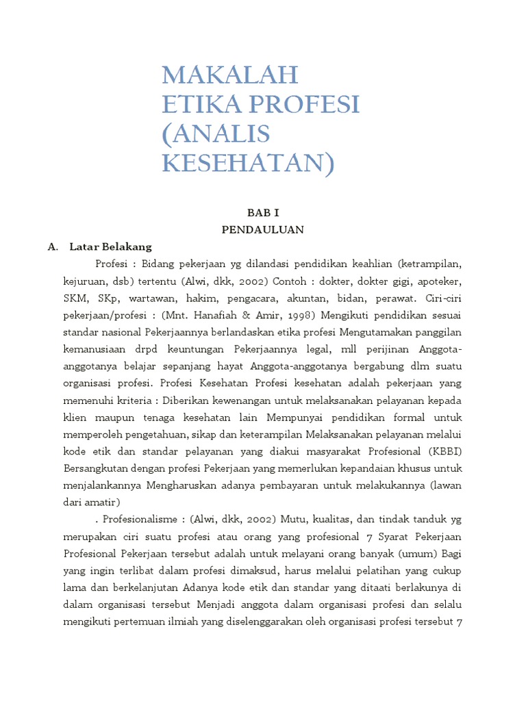 Makalah Etika Profesi | PDF
