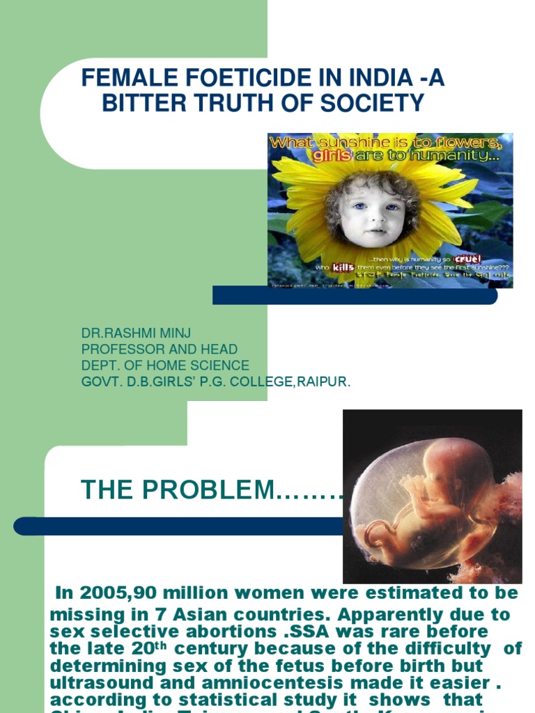 Female Foeticide in India A Bitter Truth Final | PDF | Pregnancy ...