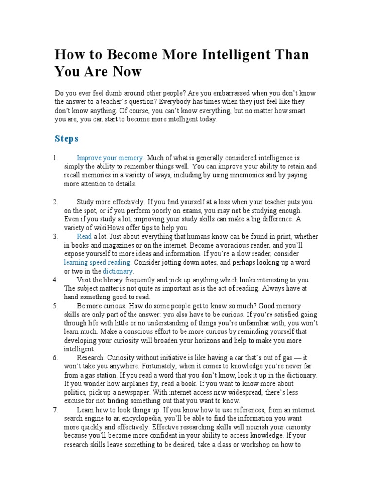 Boost Your Intelligence: Effective Tips | PDF | Memory | Curiosity