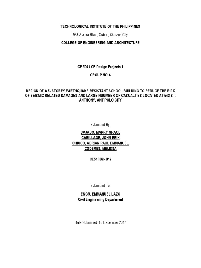 Technological Institute of The Philippines | PDF | Structural Steel ...