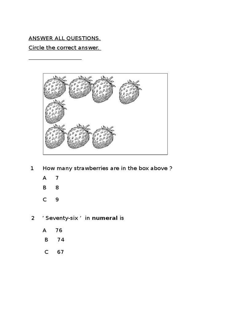 Answer All Questions. Circle The Correct Answer | PDF | Teaching ...