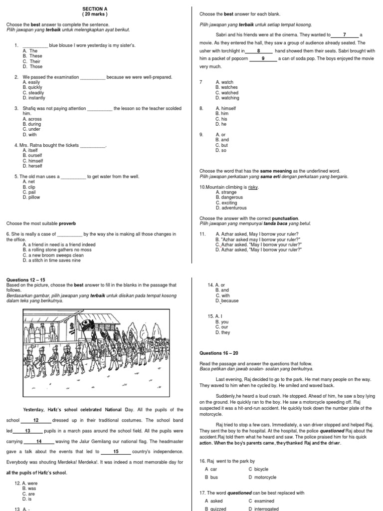 Pilih Jawapan Yang Terbaik Untuk Melengkapkan Ayat Berikut. Pilih Jawapan Yang Terbaik Untuk ...
