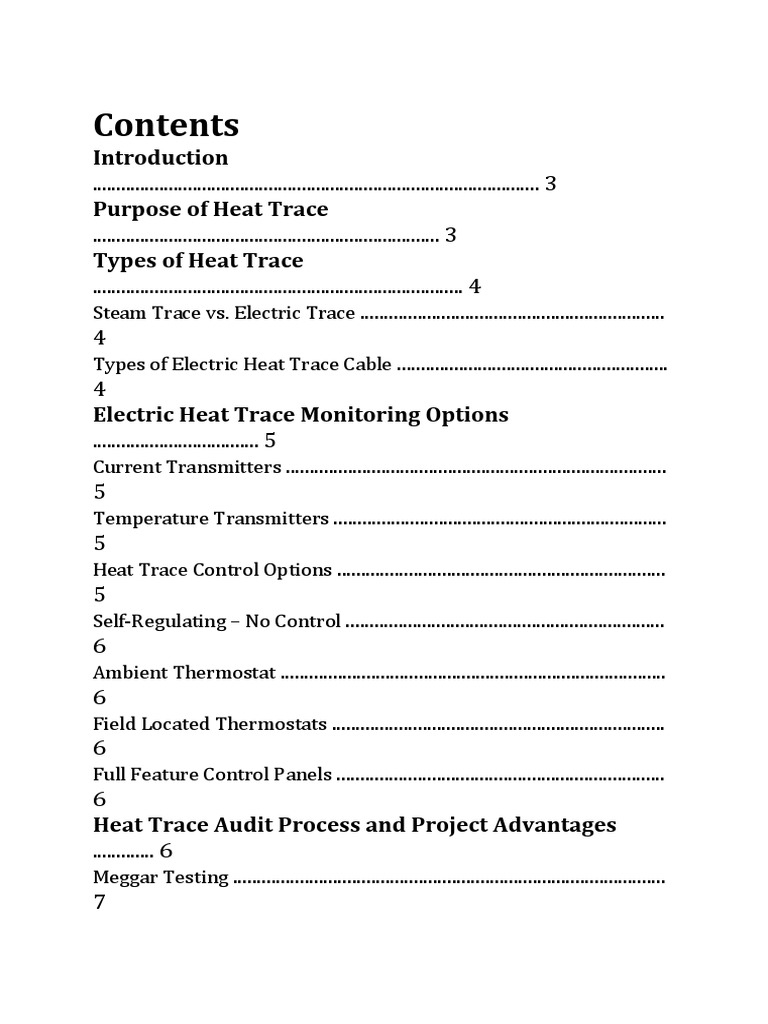 Purpose of Heat Trace Types of Heat Trace | PDF | Electric Heating | Thermostat