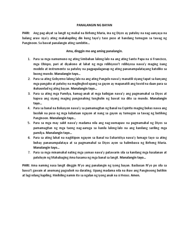 Panalangin NG Bayan