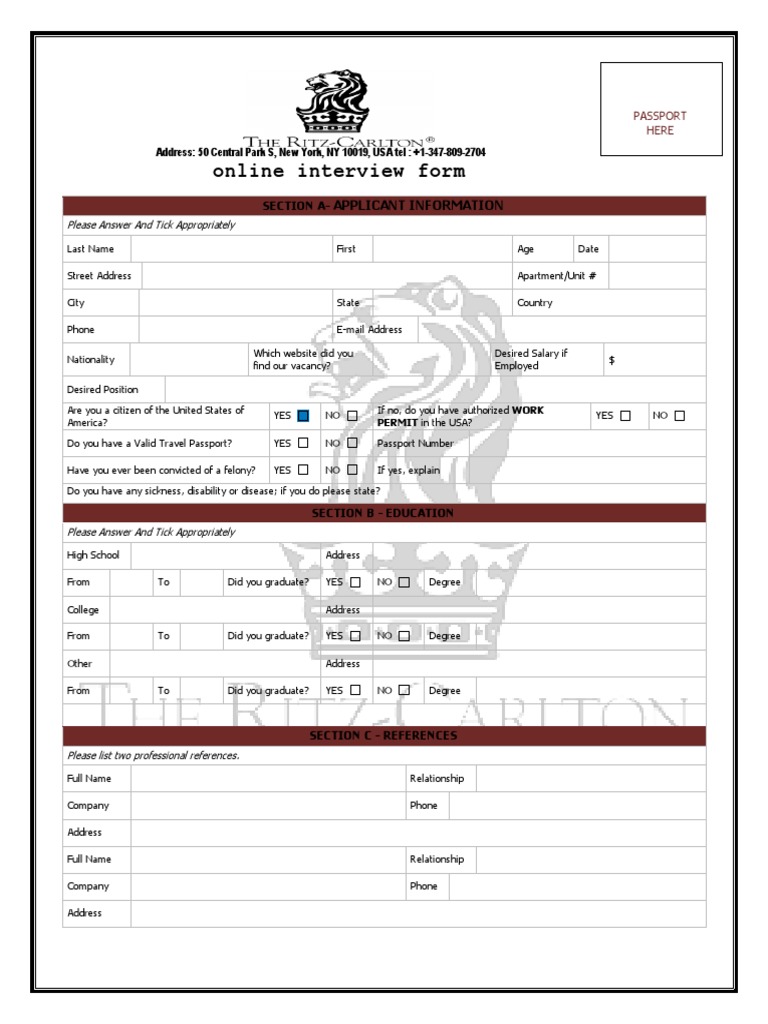 Interview Form | PDF | Employment | Government
